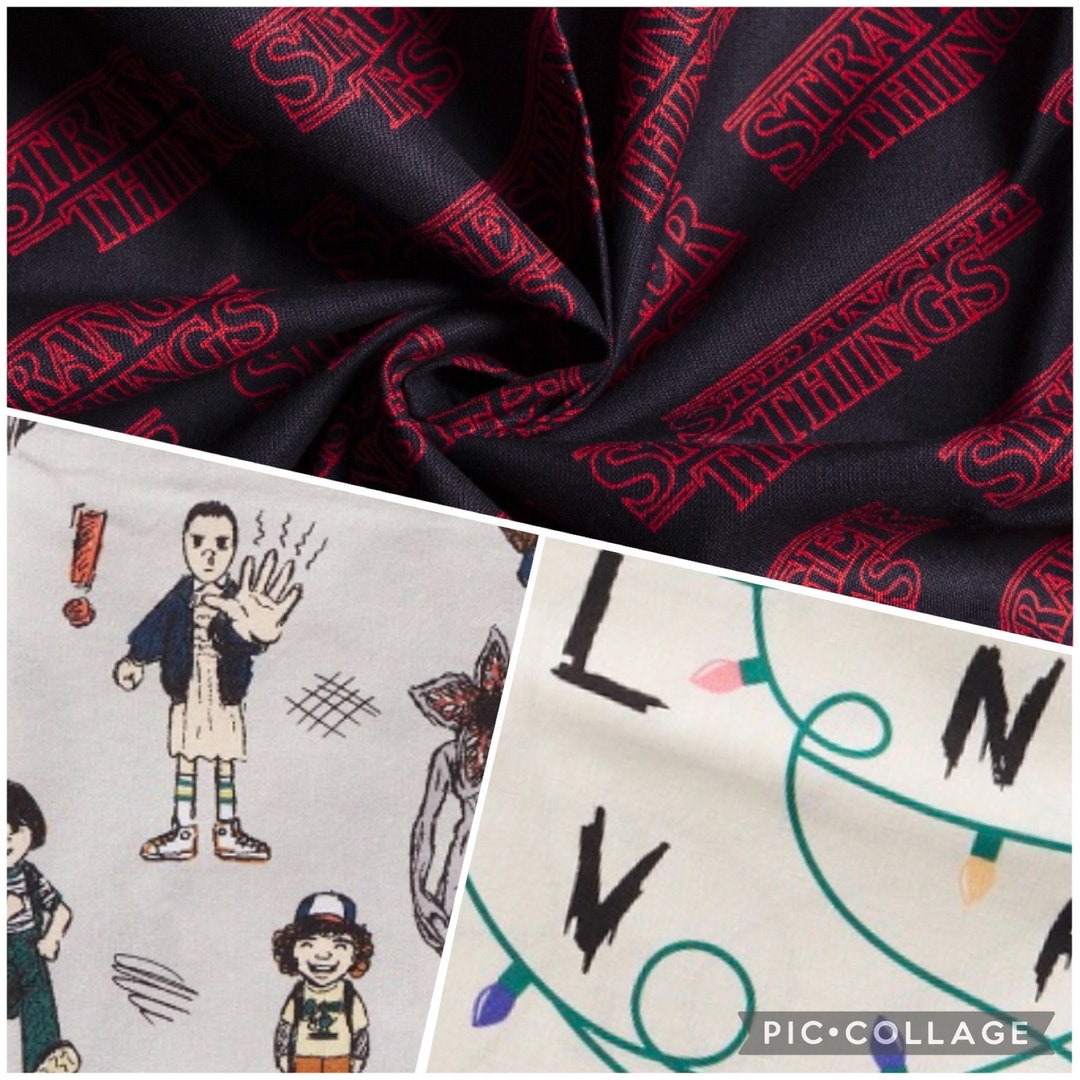 Red Science Fiction TV SHOW Neon on Black Fat Quarters - Etsy