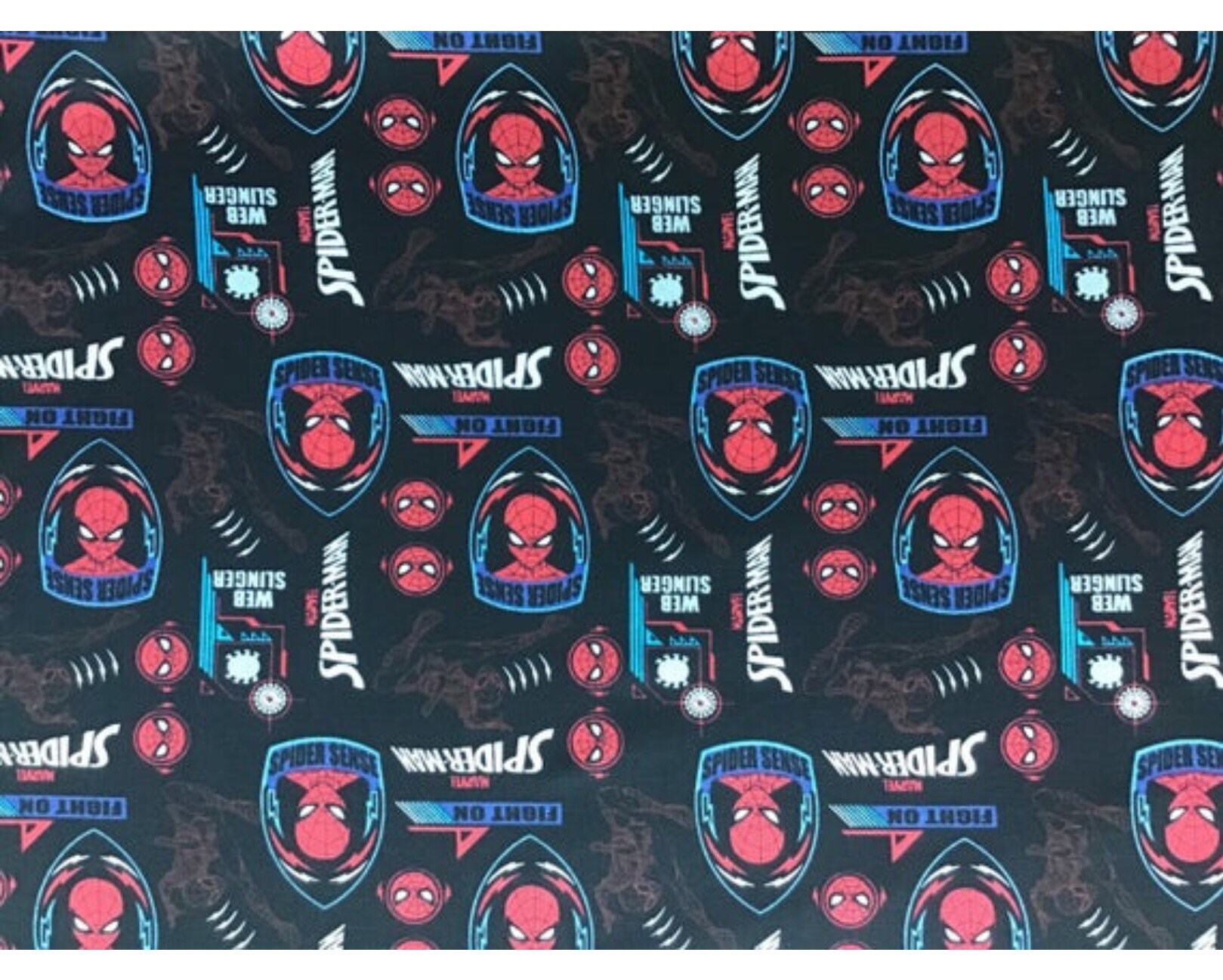 Superhero Spiderman Assorted Fat Quarters Red White Blue Black Yellow ...