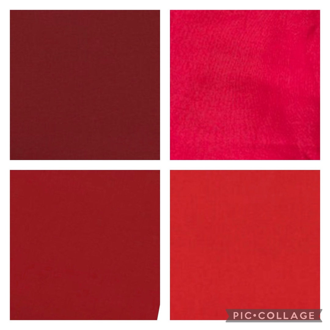 Solid Shades of Red Fabric by the 1/2 Yard - Etsy