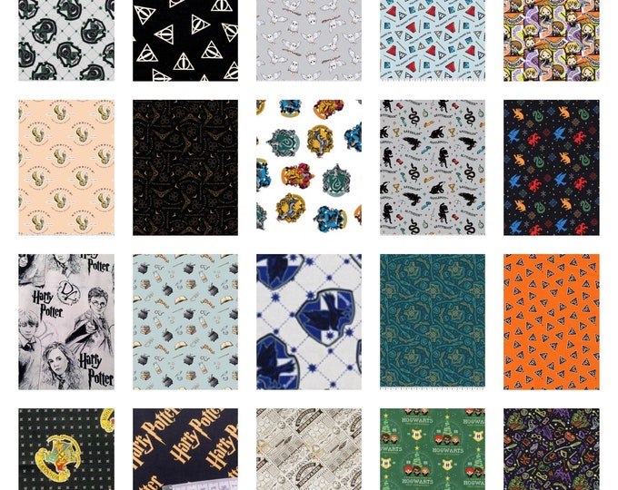 Harry Potter Mystery Pack 5 Fat Quarters Hogwarts Crest Dumbledore’s ...