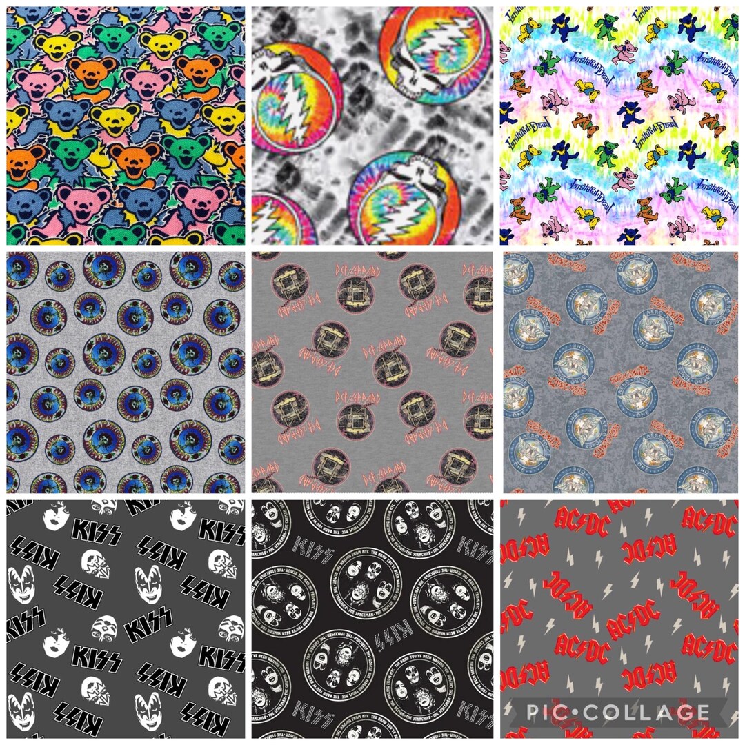 Rock Band Music Fat Quarters - Etsy