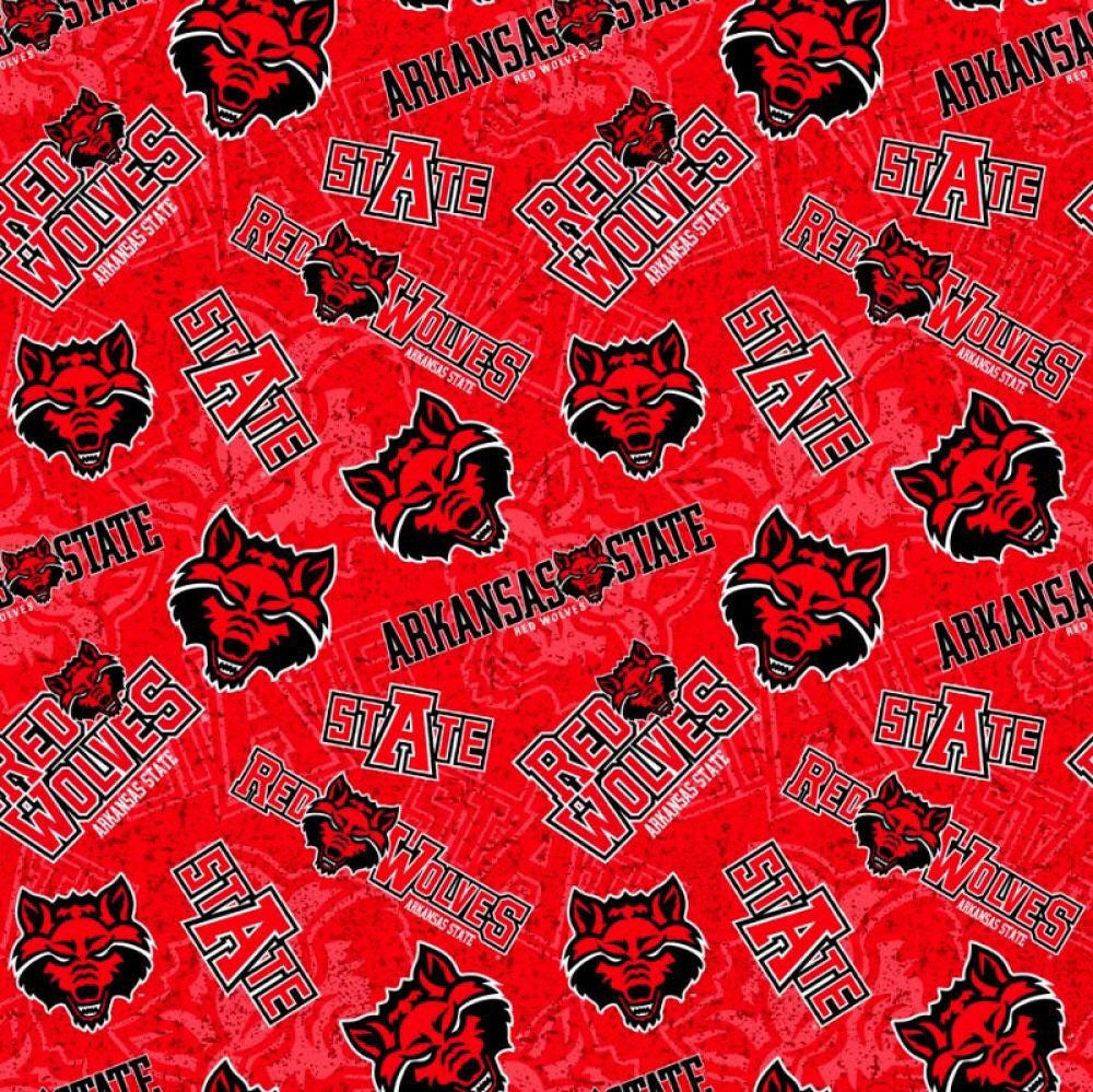 SEC College Arkansas Razorbacks Hogs Red Wolves Football Fat Quarters ...