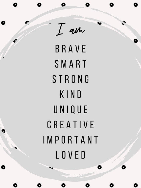 I Am Growth Mindset Polka Dot Positive Affirmations - Etsy