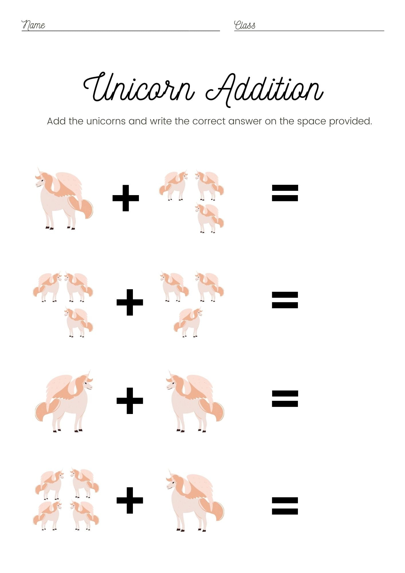 Unicorn Math - Prek, Kindergarten, 1st Grade, Elementary School ...