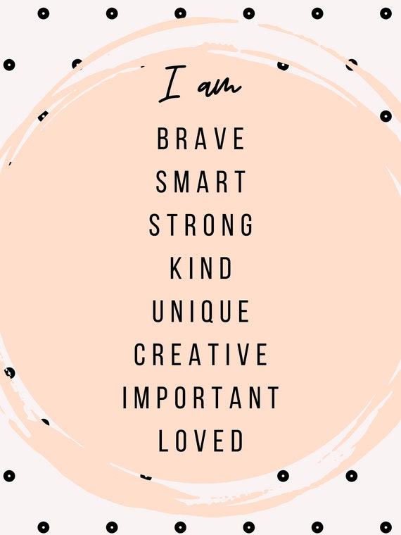 I Am Growth Mindset Polka Dot Positive Affirmations | Etsy
