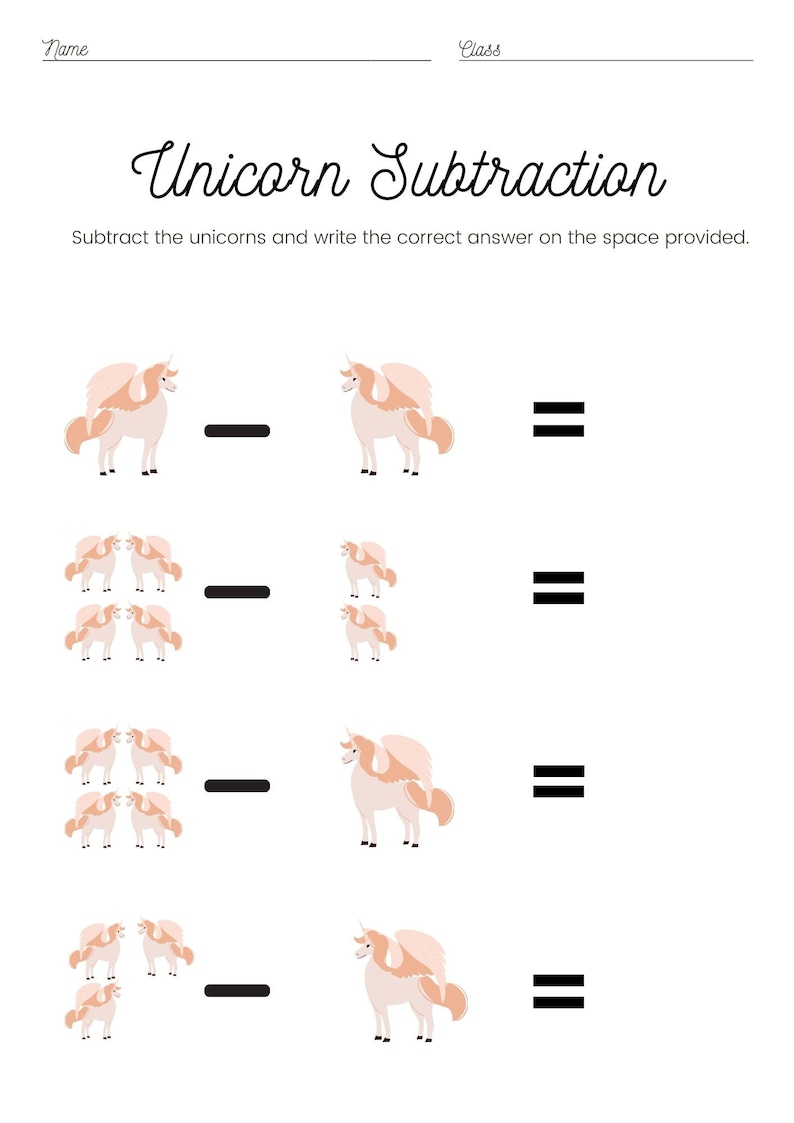 Unicorn Math - Prek, Kindergarten, 1st Grade, Elementary School ...