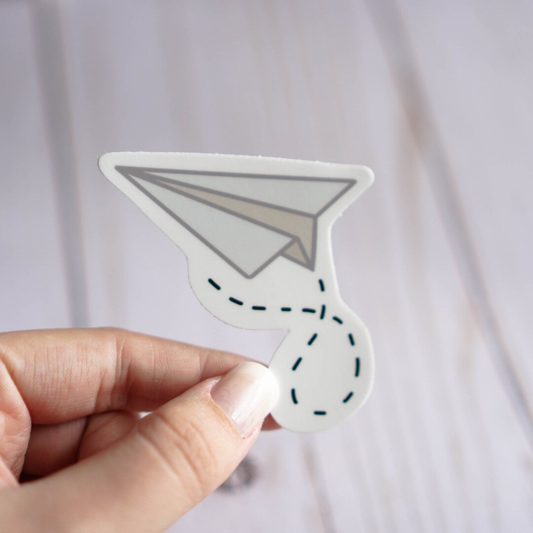 Paper Airplane Vinyl Sticker, Laptop Decal, Car Decal, Waterproof ...