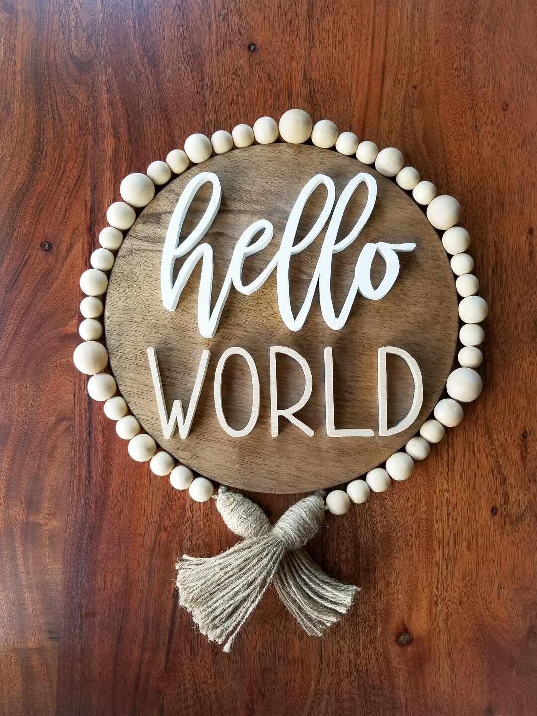 12 Hello World Nursery Sign Hello World Sign Round Wood Nursery Sign ...