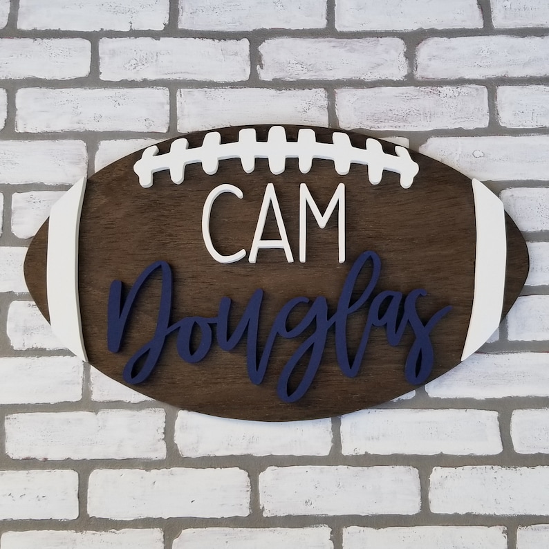 Custom Football Name Sign 30 Custom Name Football | Etsy