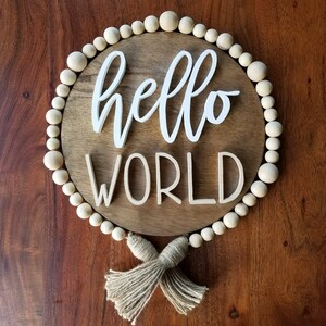 12 Hello World Nursery Sign Hello World Sign Round Wood Nursery Sign ...
