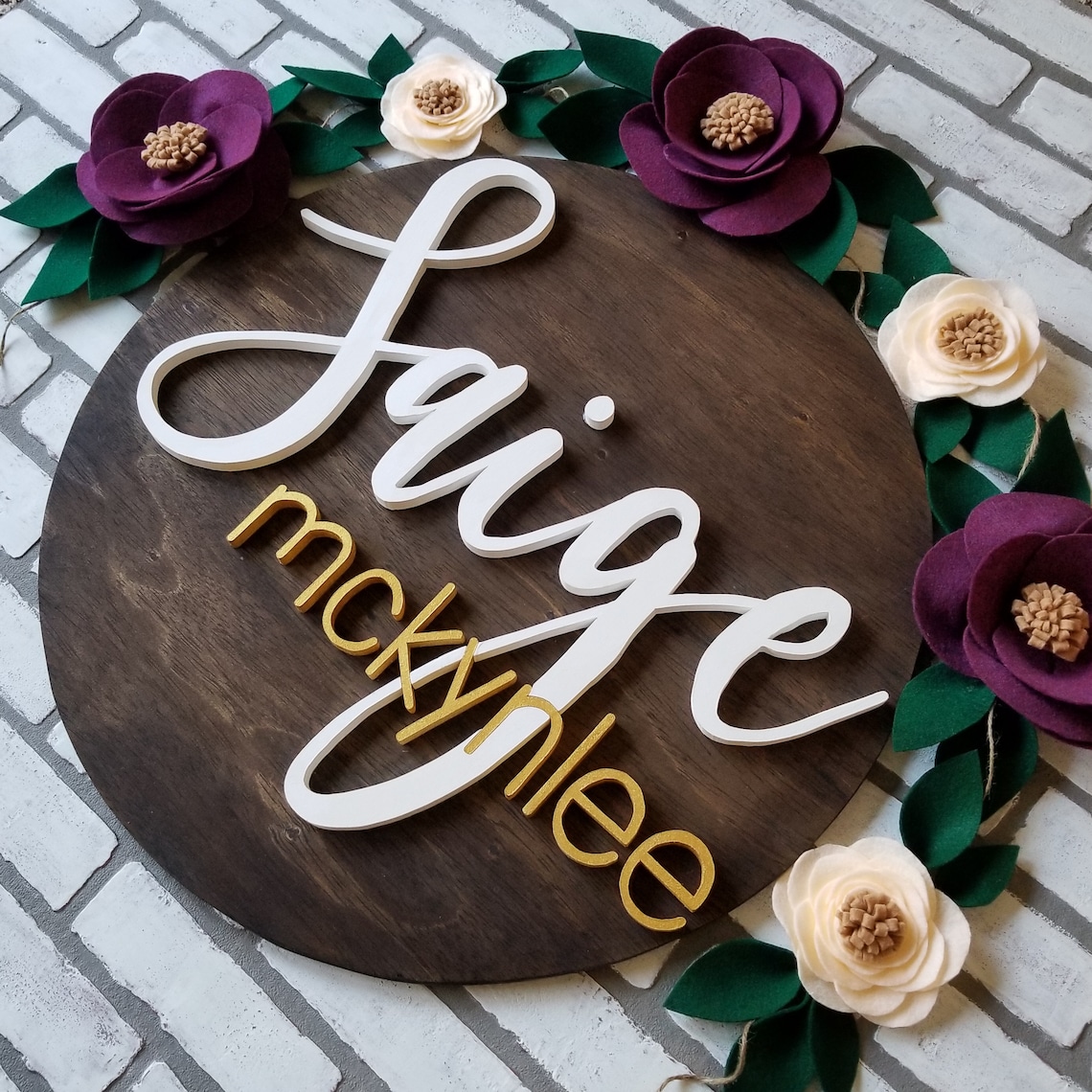 30 Custom Name Sign Custom Round Wood Sign Custom | Etsy