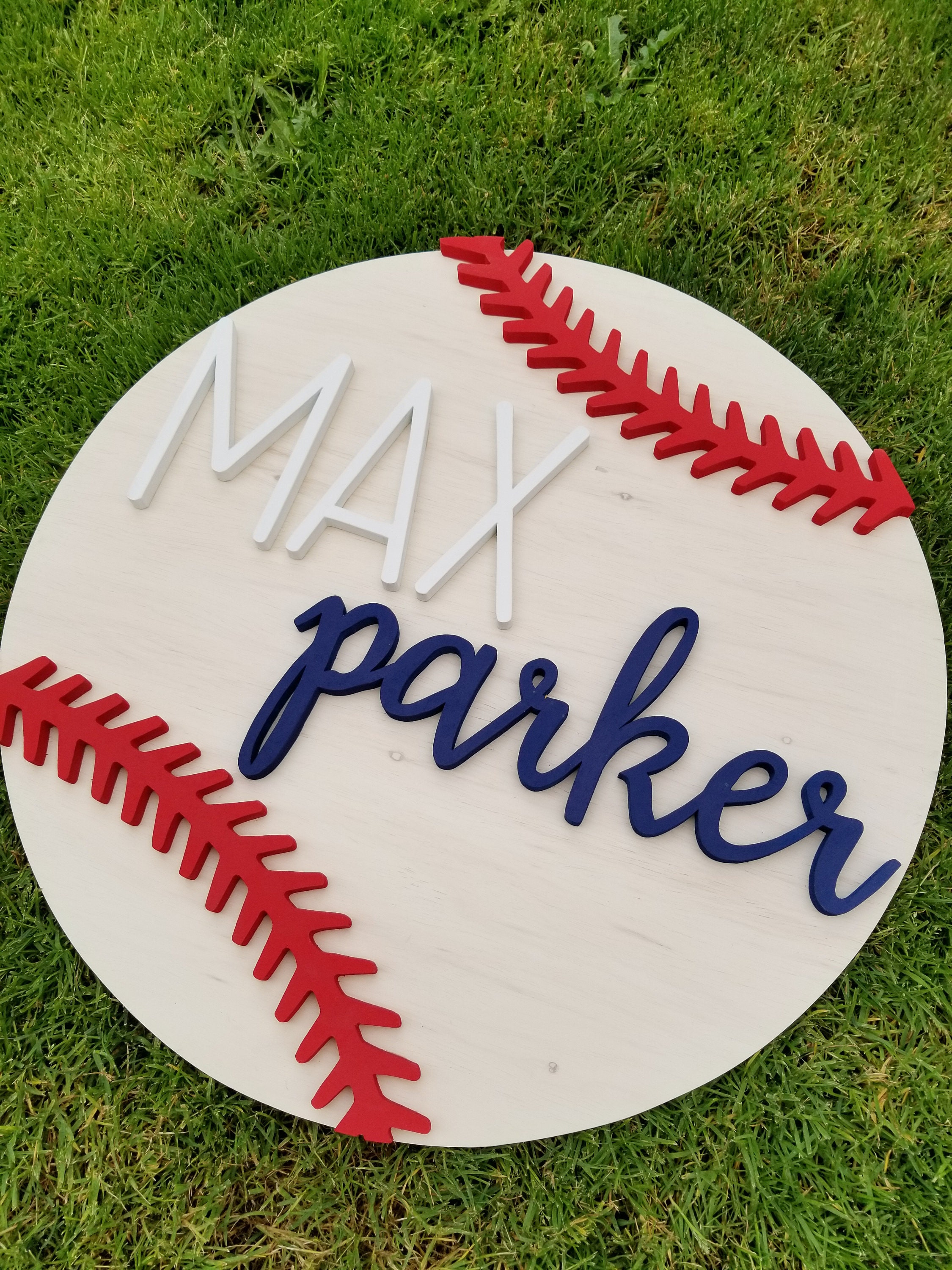 24 Round Baseball Custom Name Sign Round Name Sign - Etsy Canada
