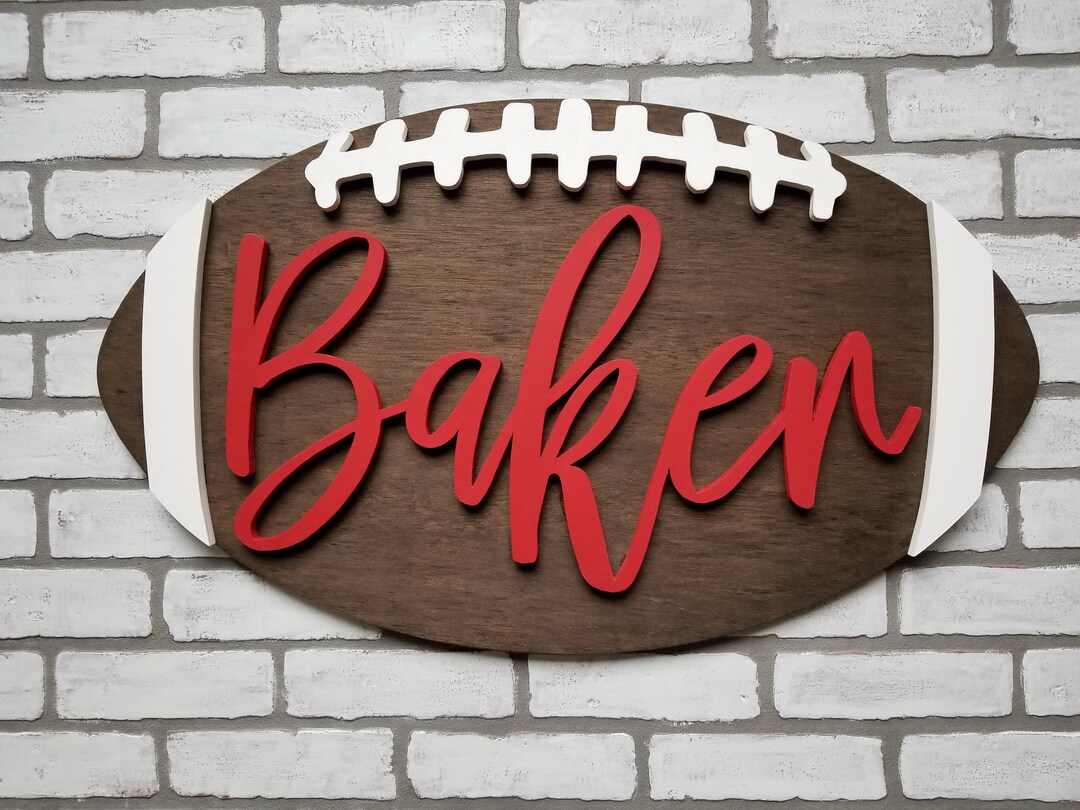 Custom Football Name Sign | 30" Custom Name Football Sign| Football ...