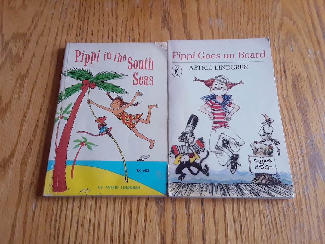Vintage Pippi Longstocking Books Lot Astrid Lindgren / 50s 70s Children ...