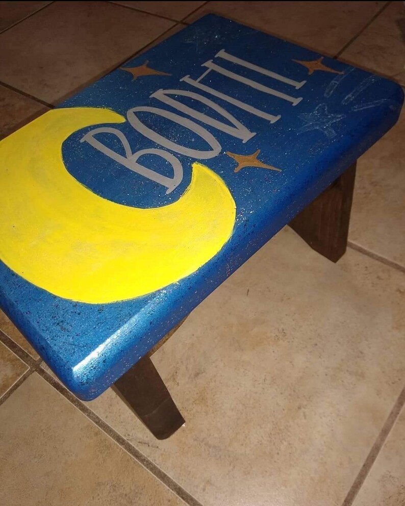 Custom Hand Painted Wooden Step Stool - Etsy