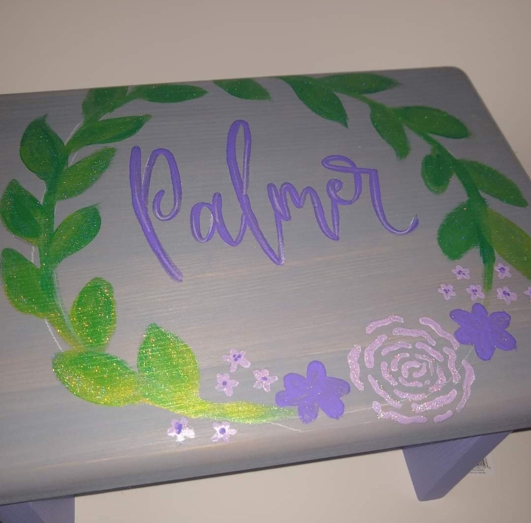 Custom Hand Painted Wooden Step Stool - Etsy