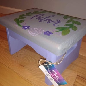 Custom Hand Painted Wooden Step Stool - Etsy