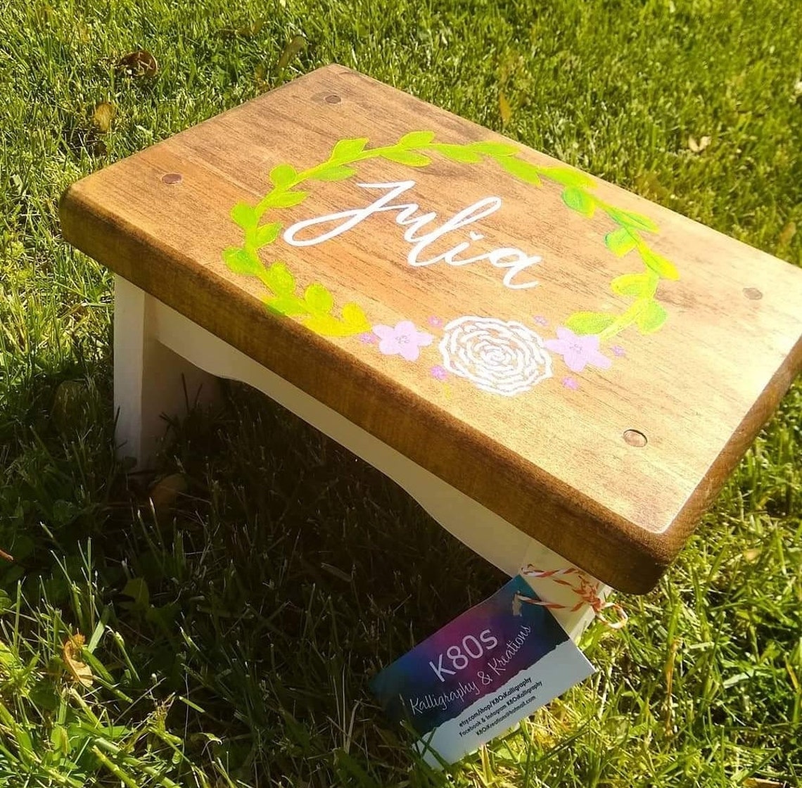Custom Hand Painted Wooden Step Stool - Etsy