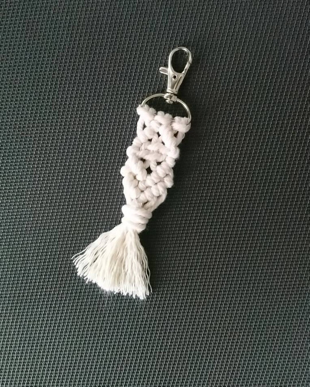 Keyring Macrame, Keyring Natural, Keyring Boho, Keyring Beige, Keyring ...