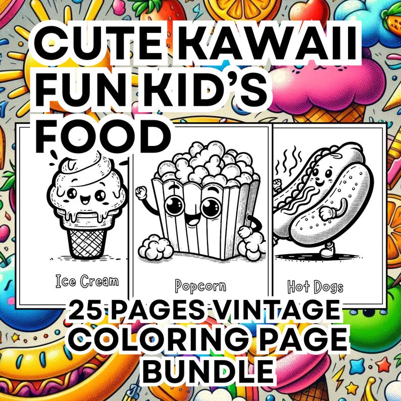 Kawaii Coloring Book, Bold and Easy Cute Japanese Printable Coloring ...