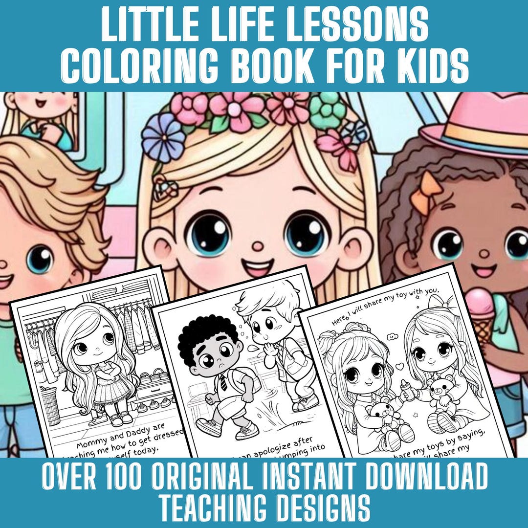 Life Skills Coloring Book: 100+ Pages for School Readiness (digital ...