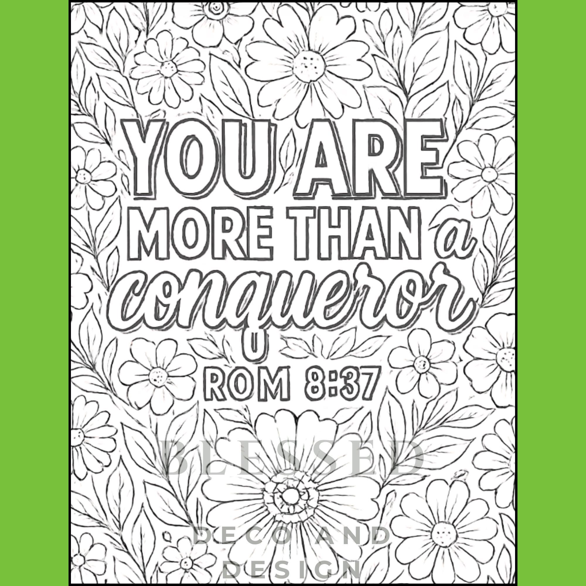Floral Bible Verse Coloring Pages | Christian Coloring Sheets ...