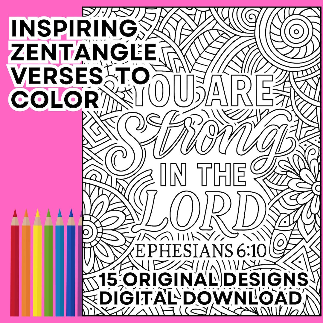 Bible Verse Zentangle Coloring Pages | Christian Coloring Sheets ...