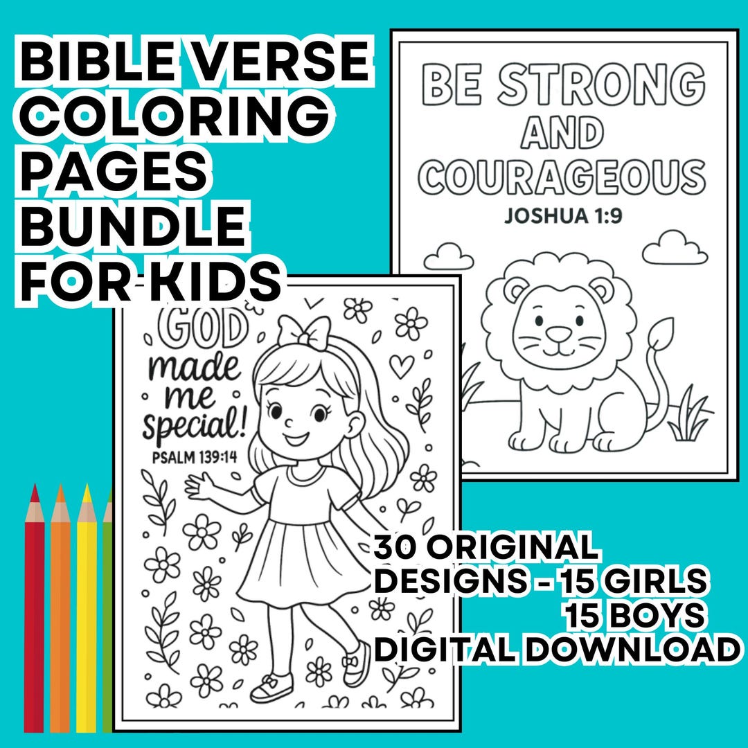 Bible Verse Coloring Pages for Kids: Scripture Activity (PDF) - Etsy