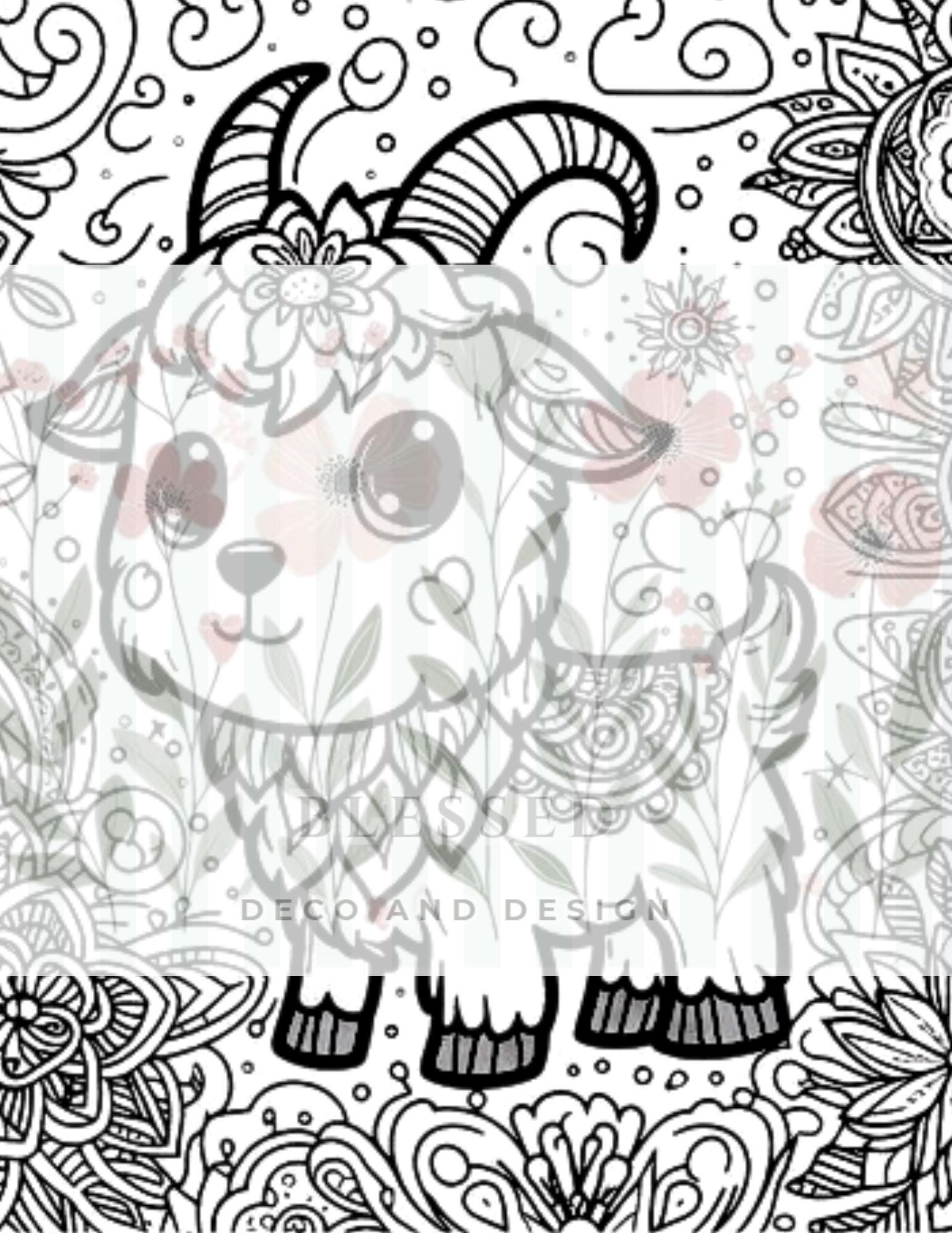 Zentangle Cute Farm Animals Printable Coloring Pages | Older Kids ...