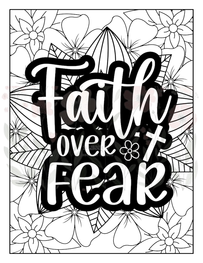 50 Christian Quotes Coloring Pages Printable Bundle Faith Based ...