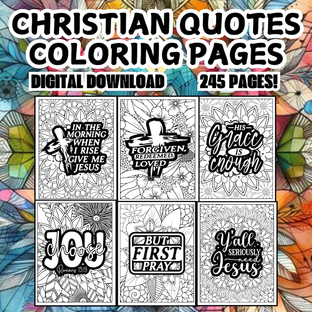 Christian Quotes Coloring Pages, Bible Coloring Book, Jesus Coloring ...