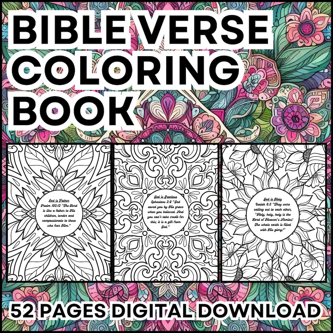 Bible Verse Coloring Book, Bible Coloring Book, Adult Coloring Book ...