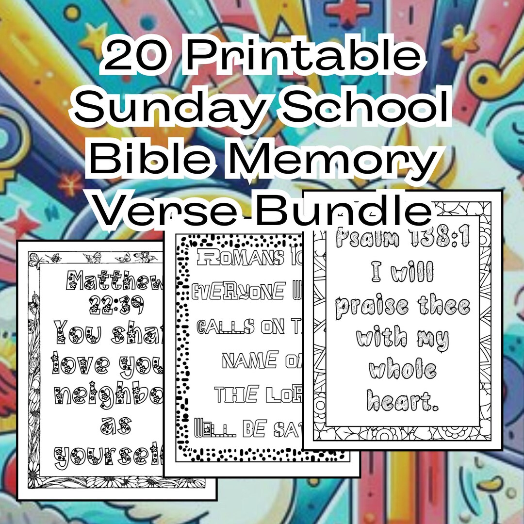 20 Printable Sunday School Bible Memory Verse Coloring Pages for Older ...