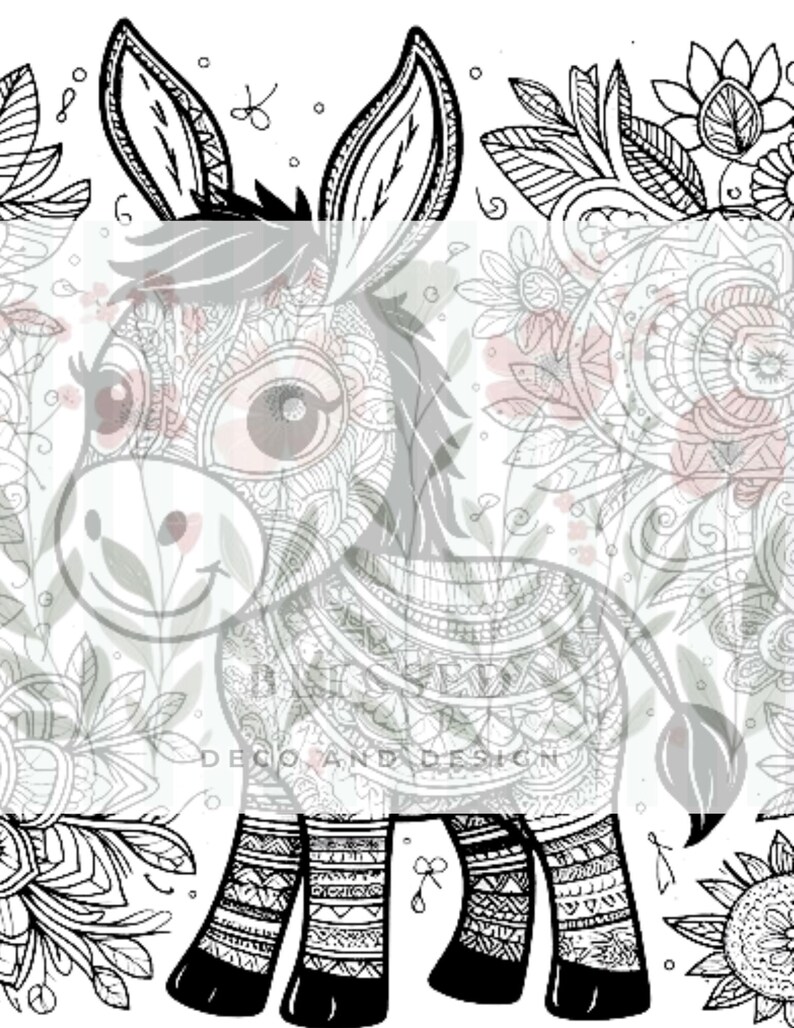 Zentangle Farm Animals Coloring Pages: Detailed Designs (printable PDF ...
