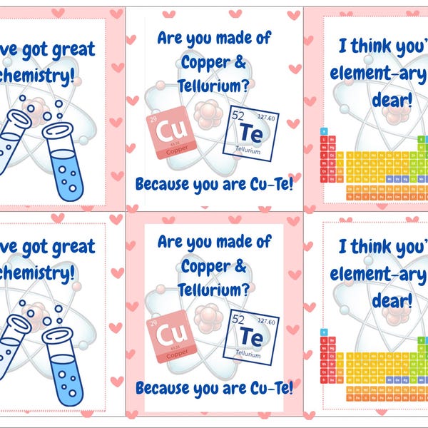 Chemistry Valentines Card - Etsy