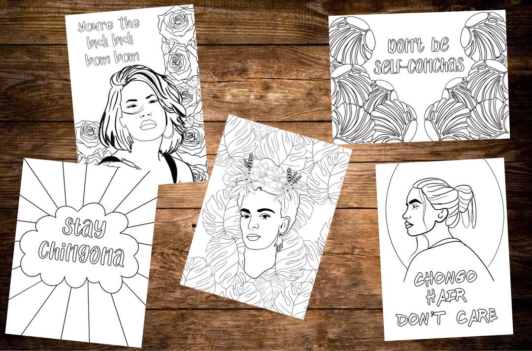 Printable Coloring Page Selena Frida Concha Chingona - Etsy Portugal