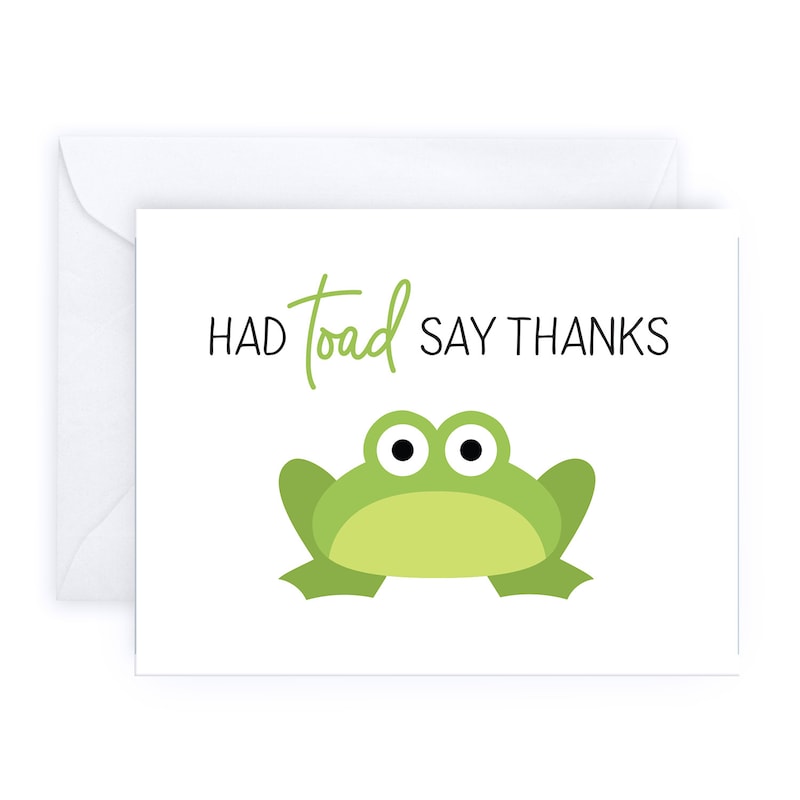 Frog Thank You Card - Etsy