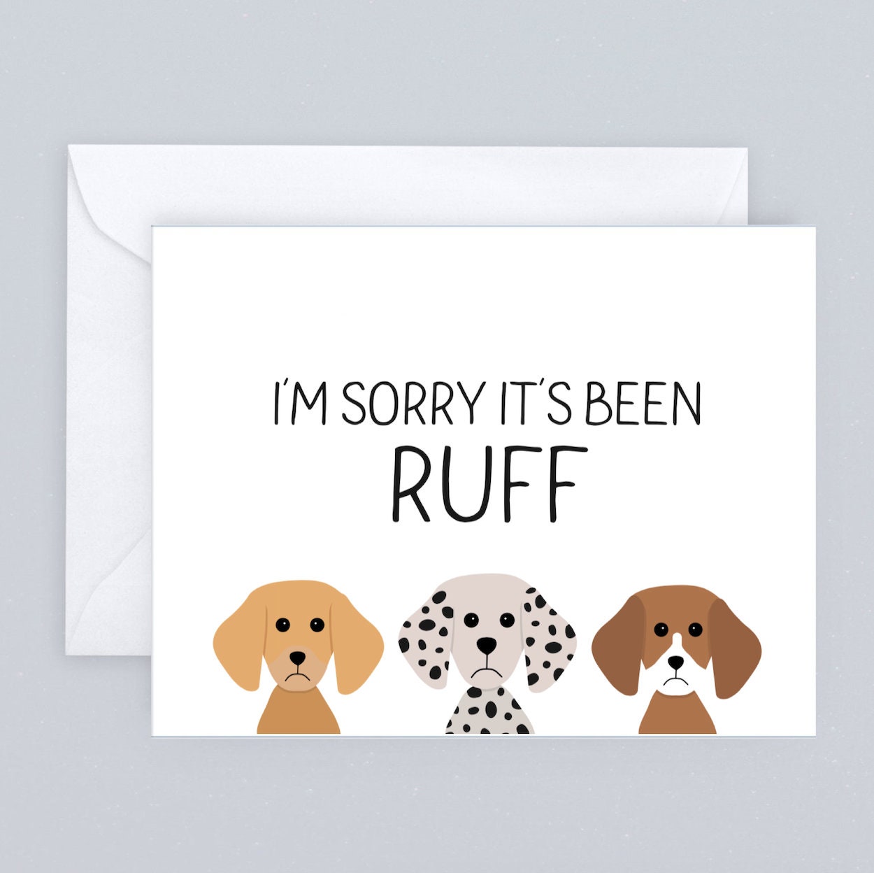 Sorry It's Been Ruff Puppy Dog Thinking of You Friendship Sympathy Card ...