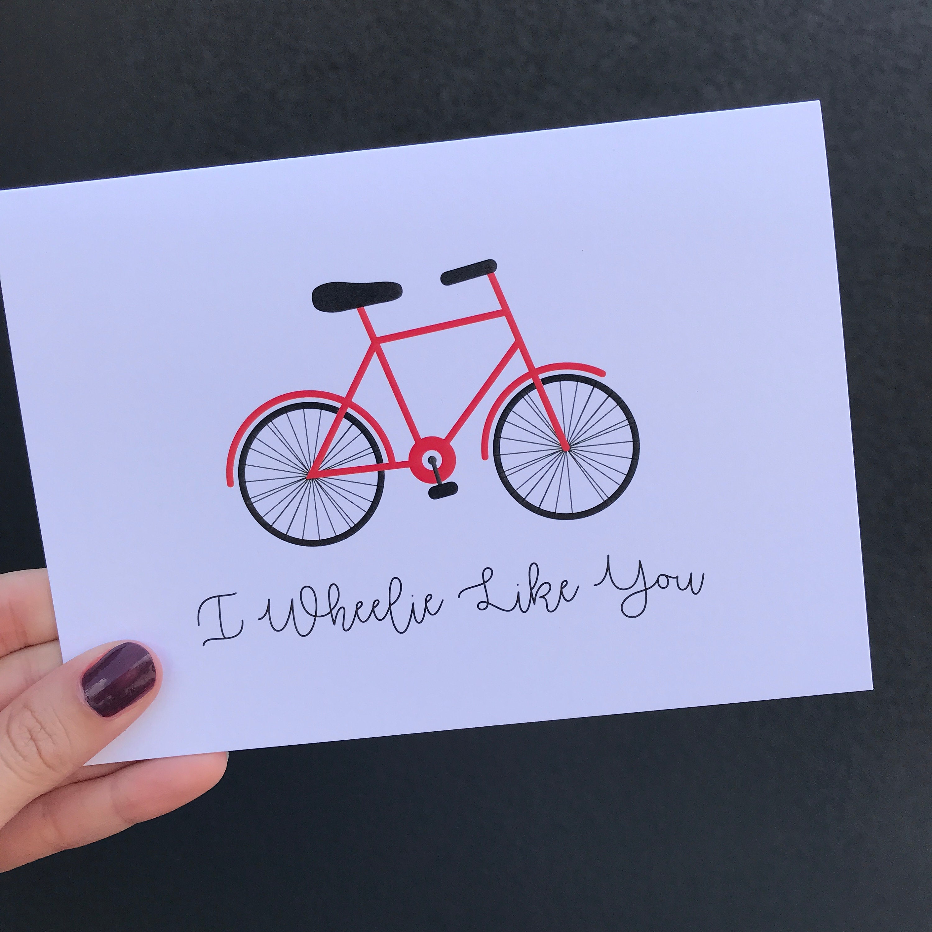 I Wheelie Like You | Punny Handmade Congratulations Friendship Greeting ...