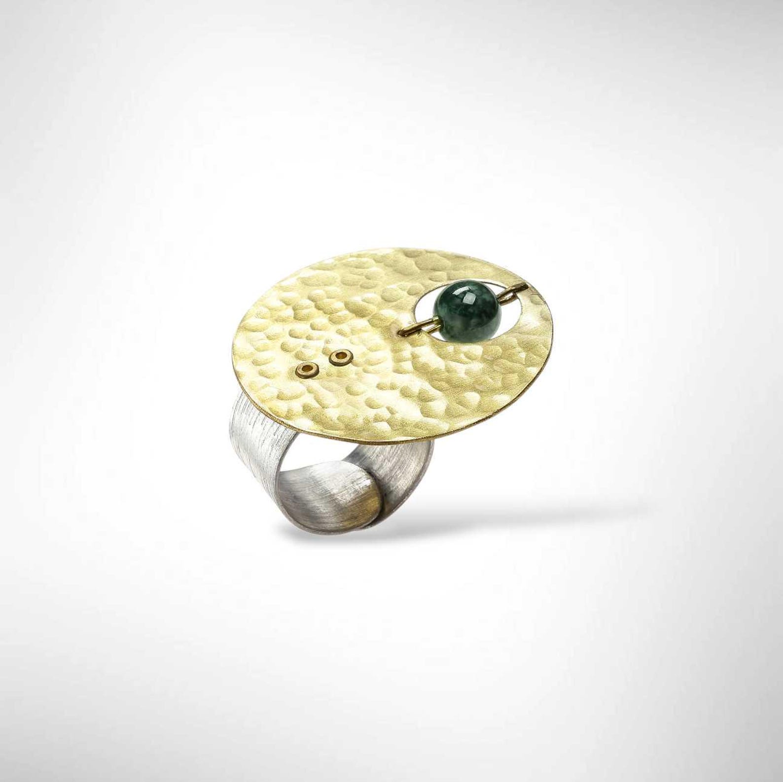 AXIS Cross Finger Adjustable Metal Ring With Suspended Bead - Etsy