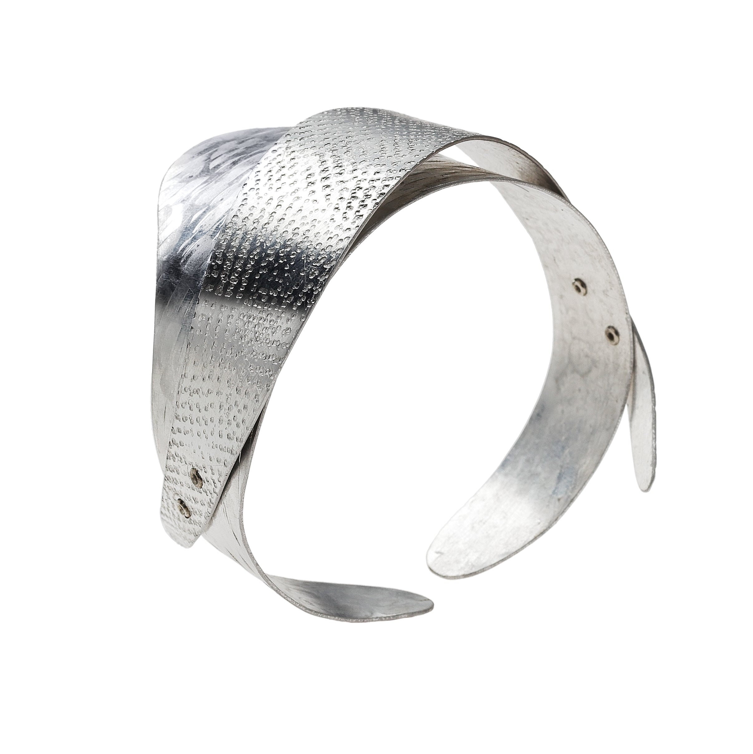 SWELL Ocean Wave Inspired Multidimentional Aluminum Cuff With Metal ...