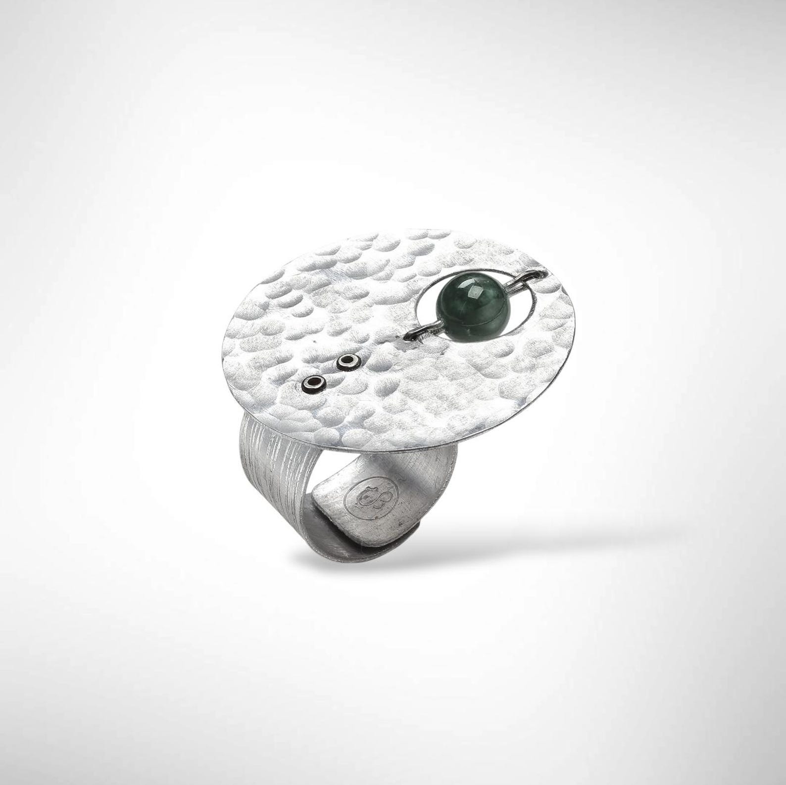 AXIS Cross Finger Adjustable Metal Ring With Suspended Bead - Etsy