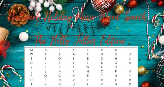 Hallmark Holiday Movie Word Search Printables the Holly | Etsy