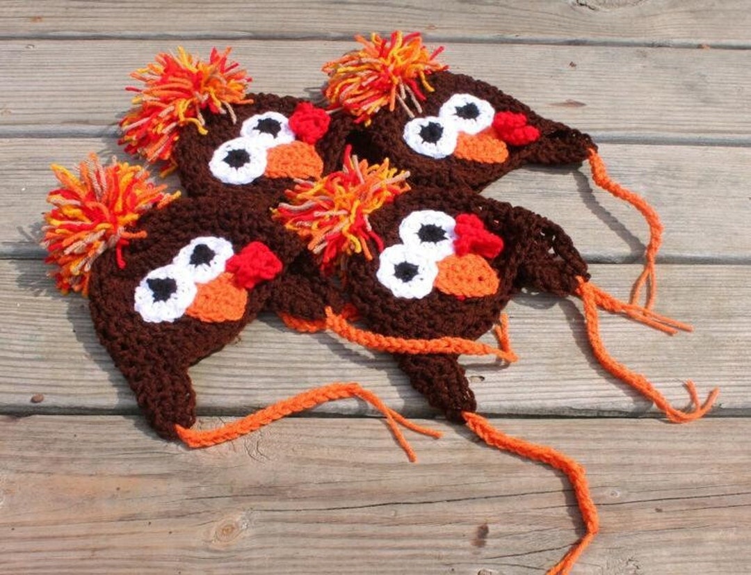 Crochet Flappy Turkey Hat | 8 Sizes | Made to Order | Handmade ...