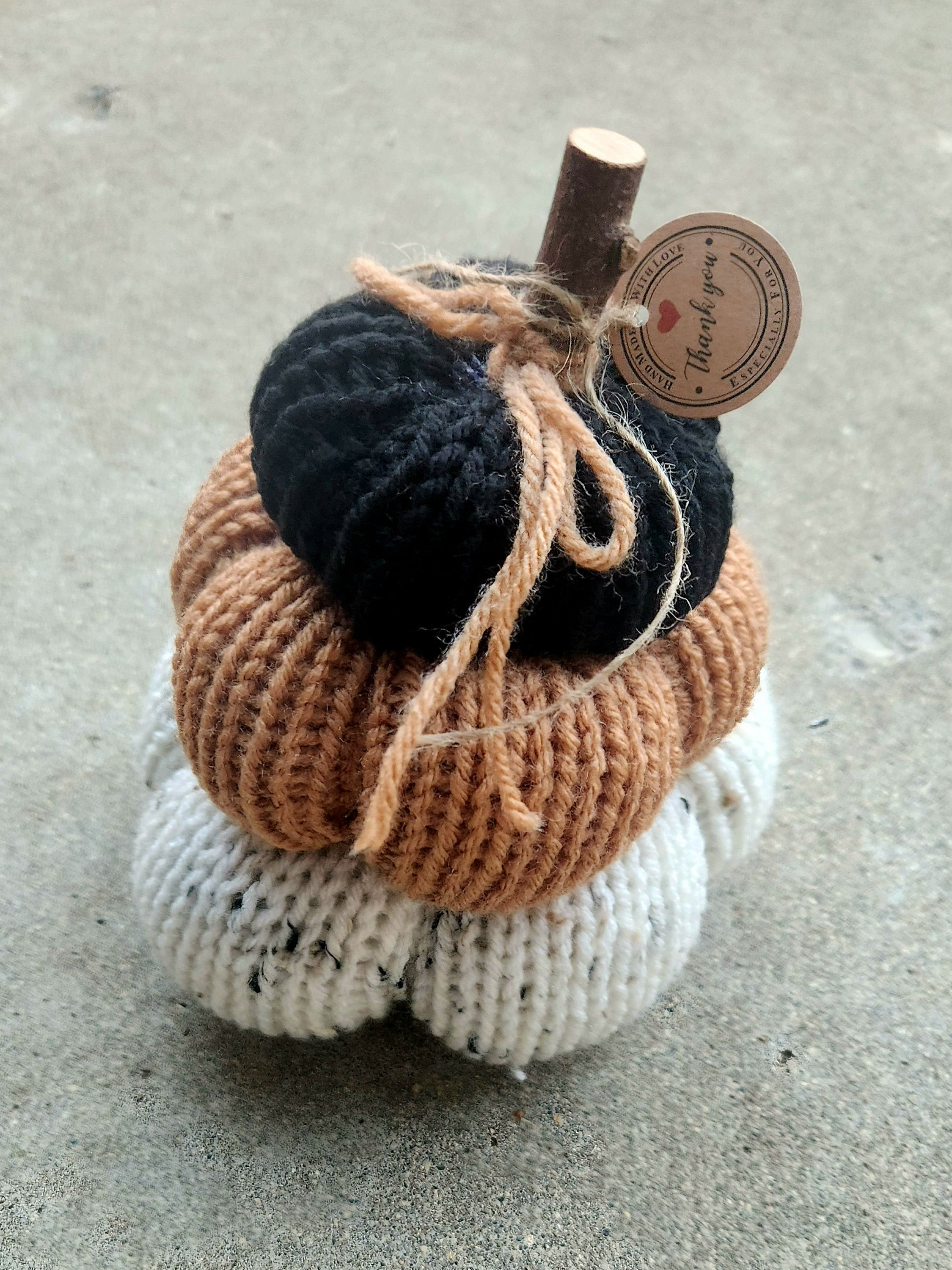 Crocheted Pumpkin Stack Handmade 3 Color Combinations - Etsy