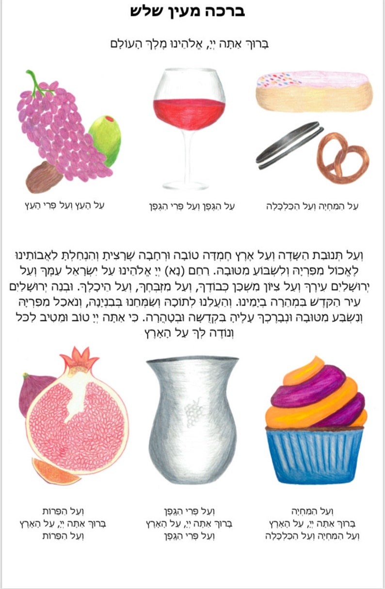 Bracha Art: M’ein Shalosh - Etsy