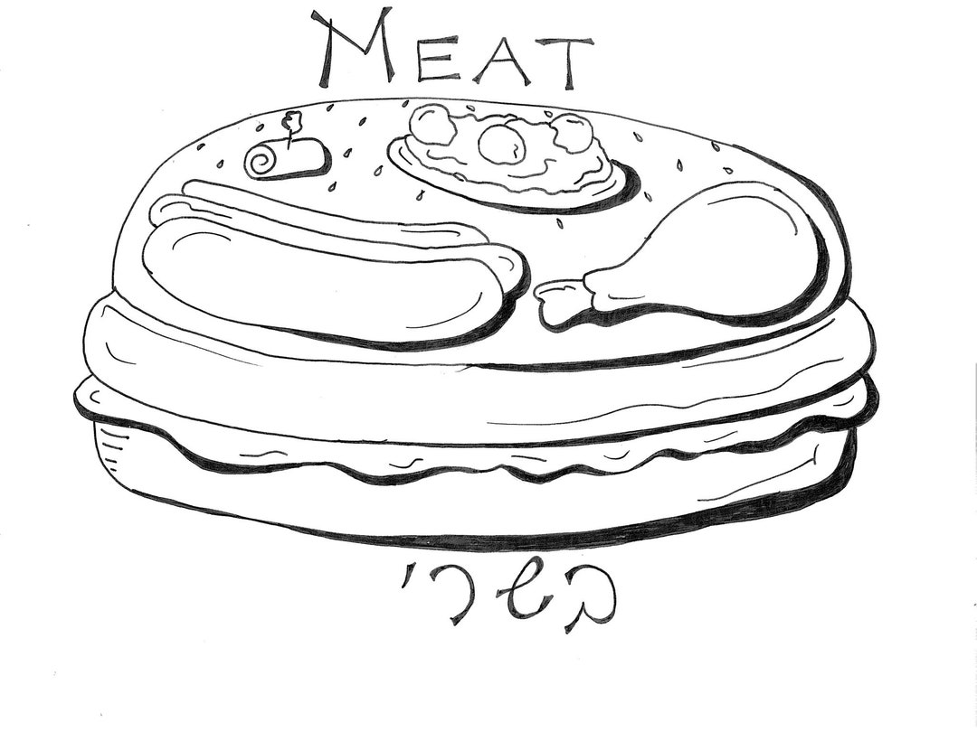 Meat Coloring Page - Etsy