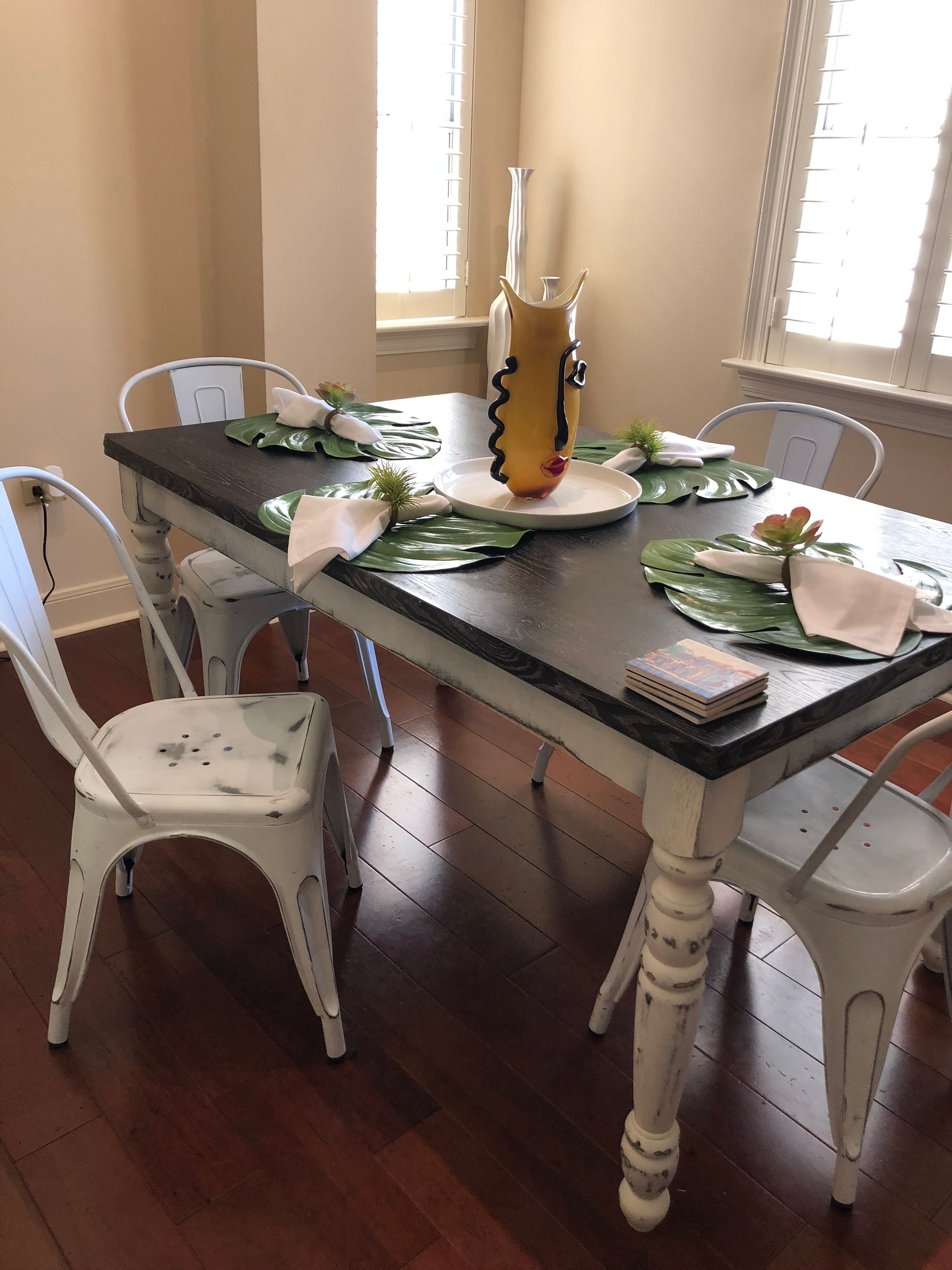 Distressed farmhouse style dining set | Etsy