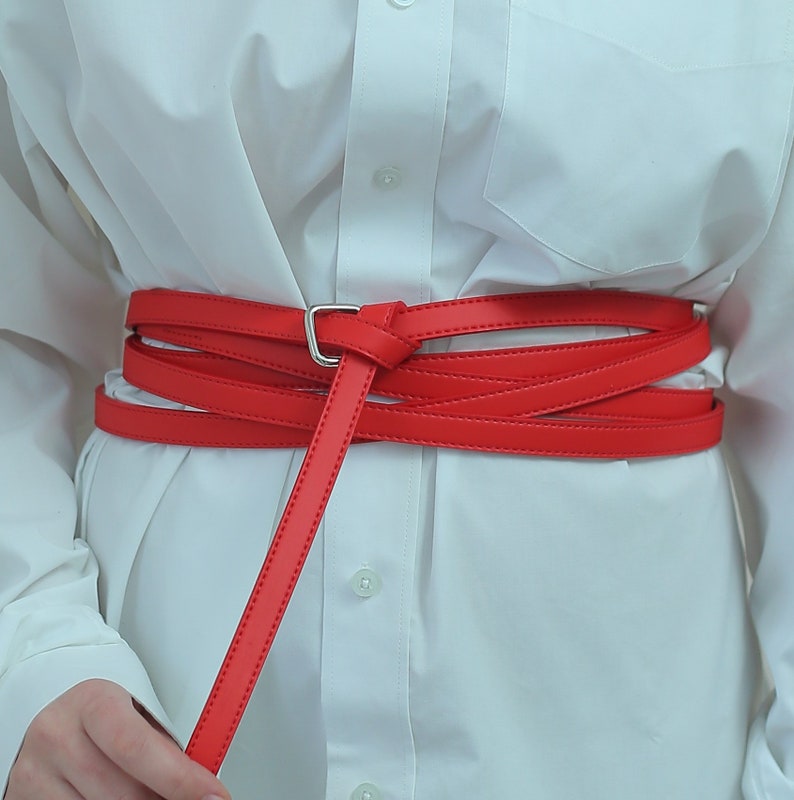 Monroe Feels Statement Belt Red Tan Vintage Obi Belt Waist | Etsy