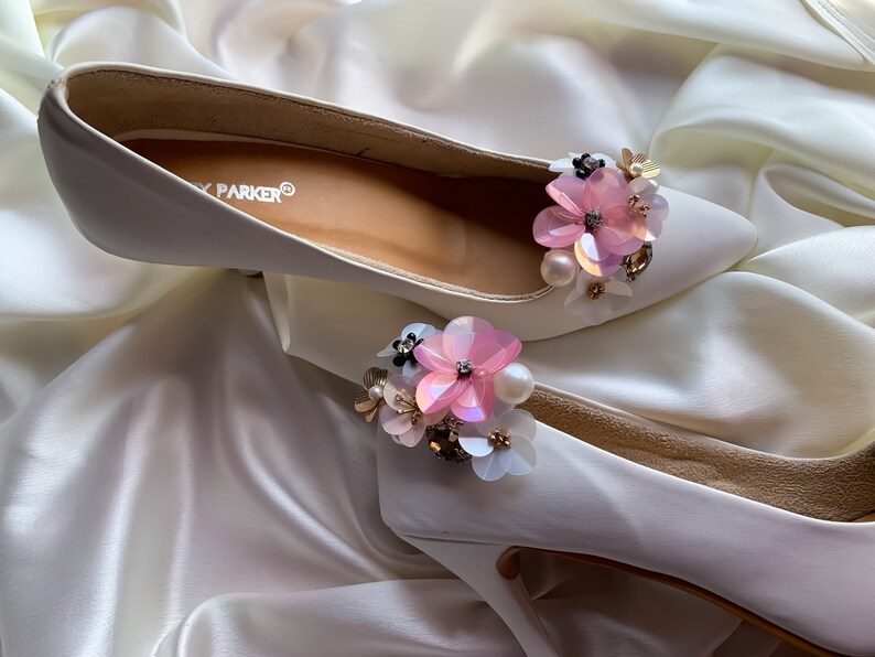 Dream Boat Handmade Shoe Clips Floral Bridal Shoe Pin Pink | Etsy